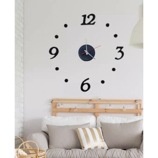 Jual Jam Dinding Tempel DIY Analog 3D Modern | Giant Wall Clock Sweep ...