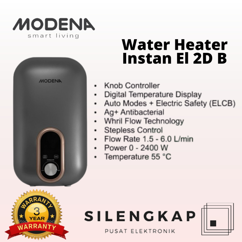 Jual MODENA Electric Instan Water Heater - EI 2D B + HS / EI 2D B ...