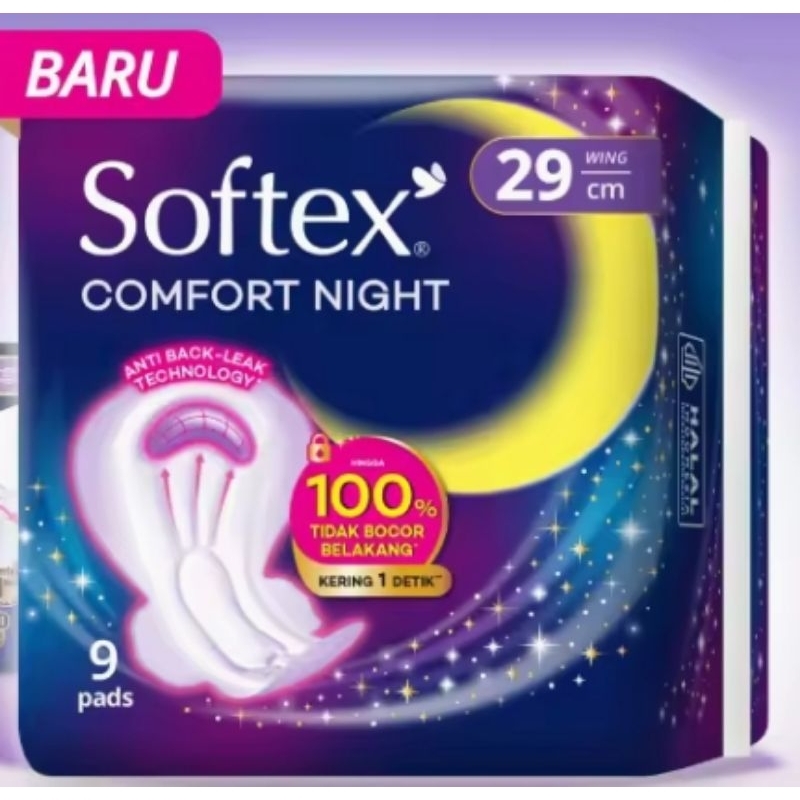 Jual (isi 9) softex comfort night 29 cm pembalut malam | Shopee Indonesia