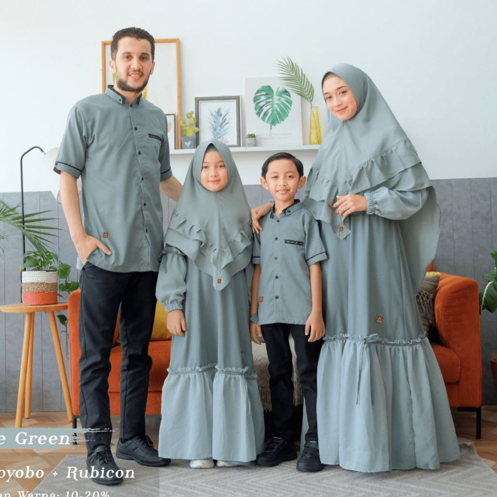 Jual Sarimbit Sage Green Arra Family Set Lebaran 2024 Toyobo Fodu ...