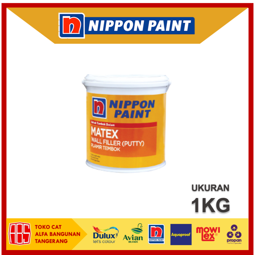 Jual Matex Putty [Nippon Paint] 1KG & 4KG - Wall Filler Plamir Dempul Tembok Wall Putty | Shopee ...