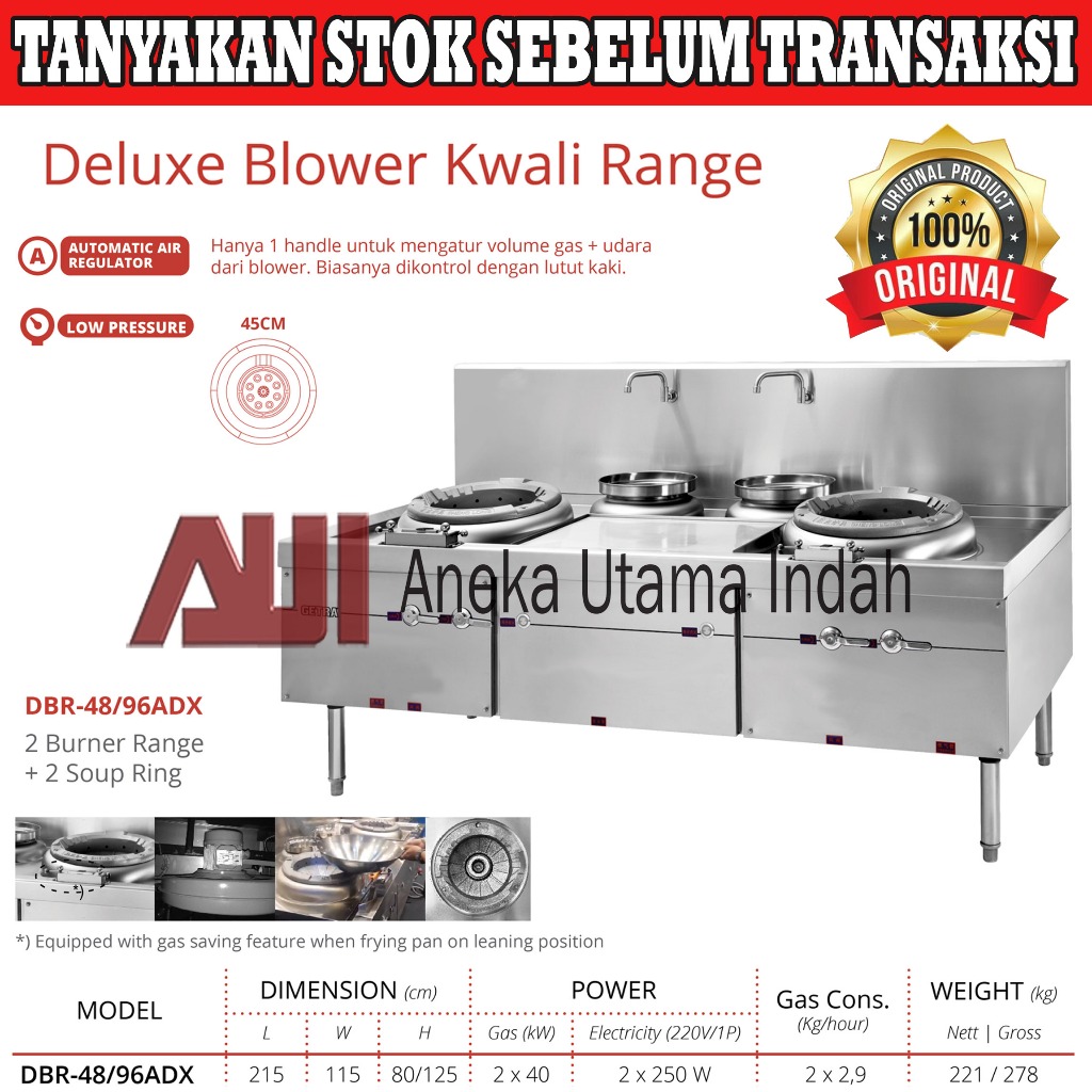 Jual Getra DBR-48/96ADX Deluxe Blower Kwali Range 2 Tungku + 2 Soup ...