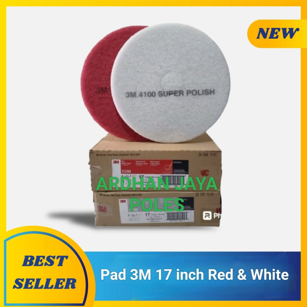 Jual 3M Buffing Pad 17 inch Polishing Pad Floor - Red | Shopee Indonesia