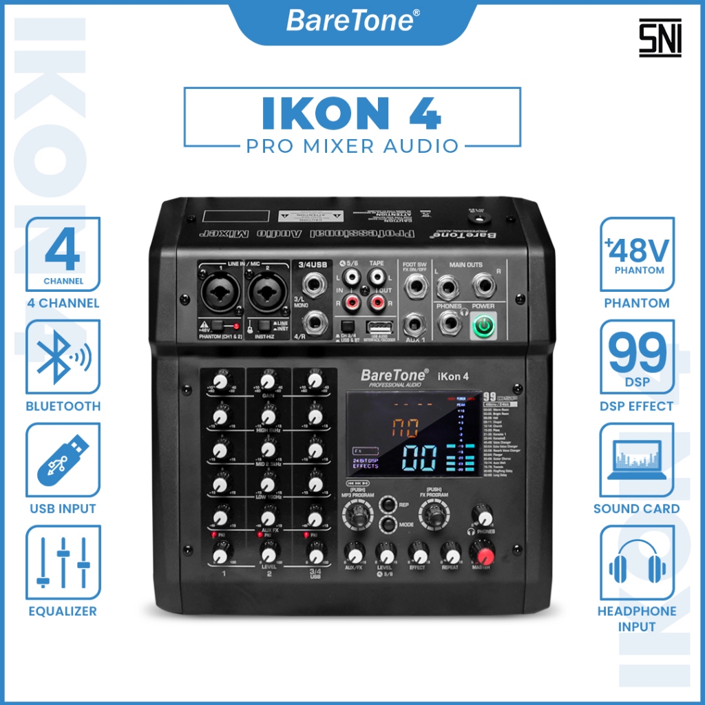 Jual Mixer Audio BareTone IKON 4 - Professional MIxer 4 channel ...