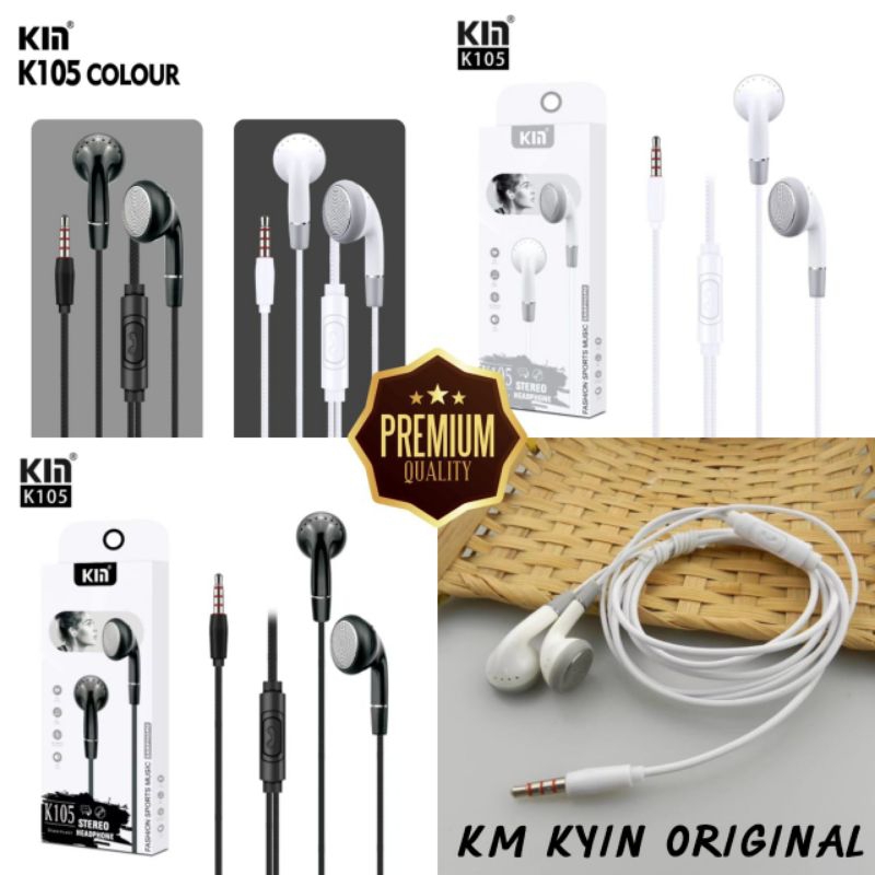 Jual KIN K105 ORIGINAL Earphone STEREO Musik Jernih | Headset HP ...
