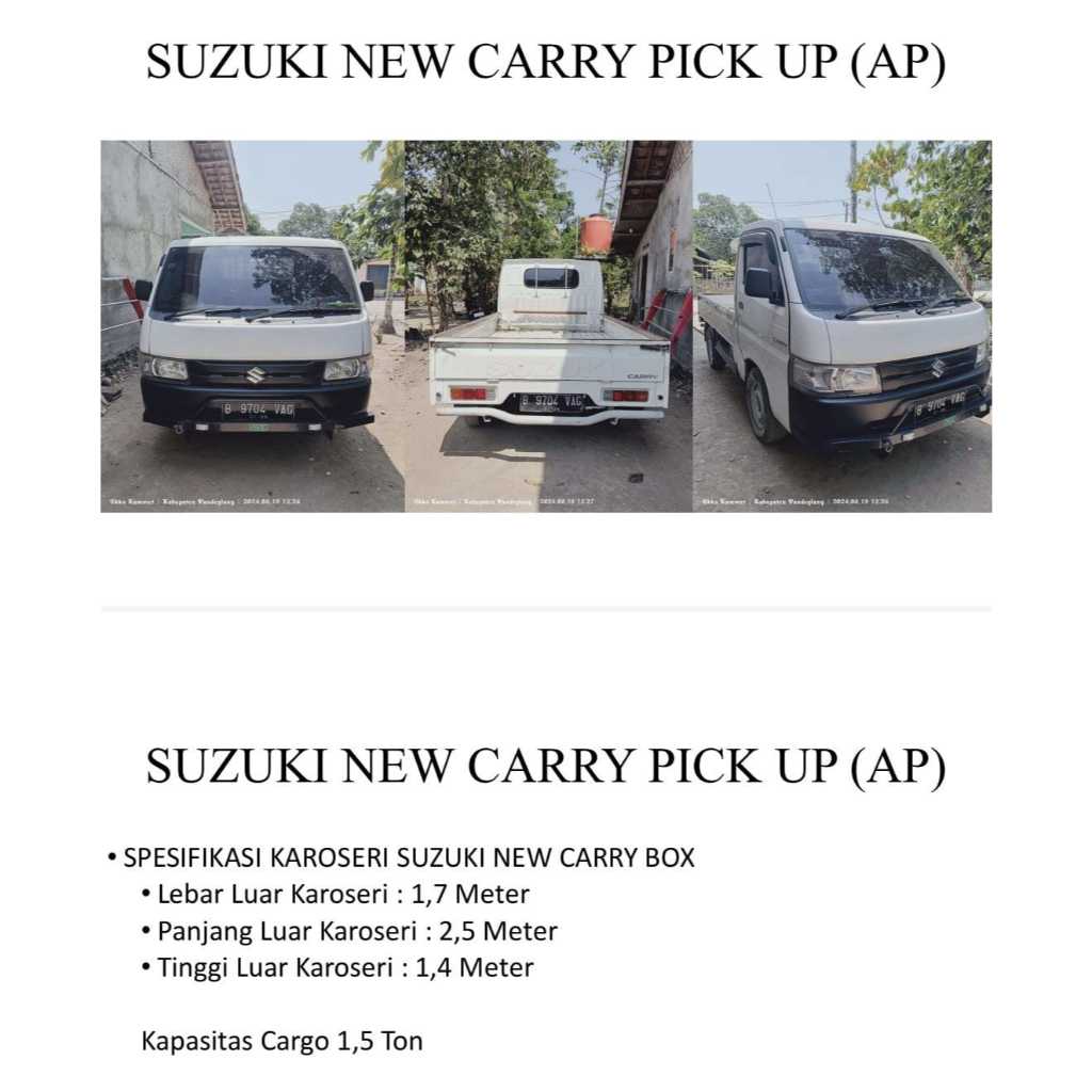 Jual Jasa pengiriman barang mobil Pick Up Bak 1,5 ton dalam / luar kota ...