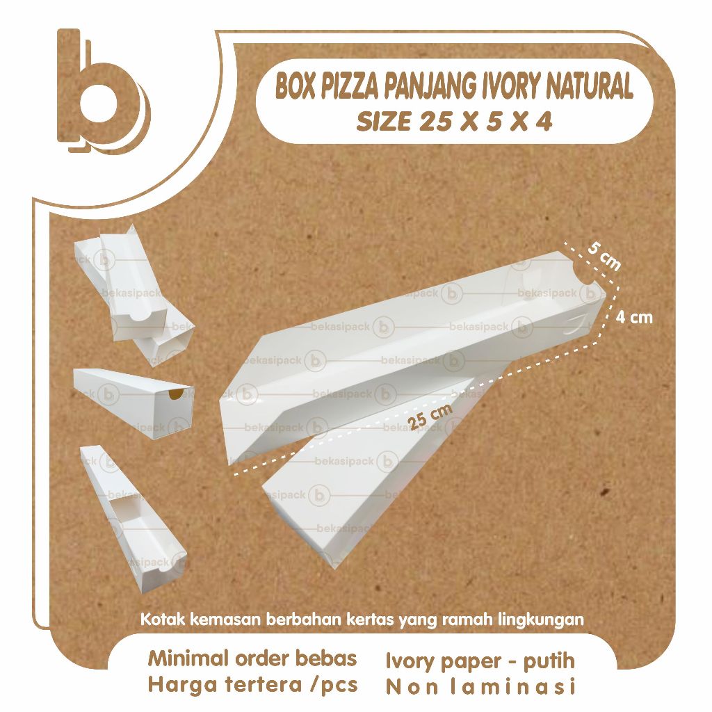 Jual Box Pizza Panjang Ivory Natural 25x5x4 I BPPIN00488 | Shopee Indonesia