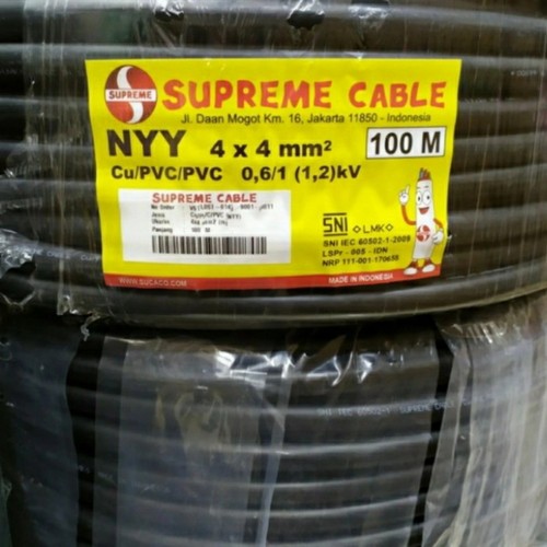 Jual Kabel NYY 4x4mm SUPREME - Kabel tembaga Cu/PVC/PVC (NYY) - 0.6/1 (1.2) kV /Kabel tanam ...