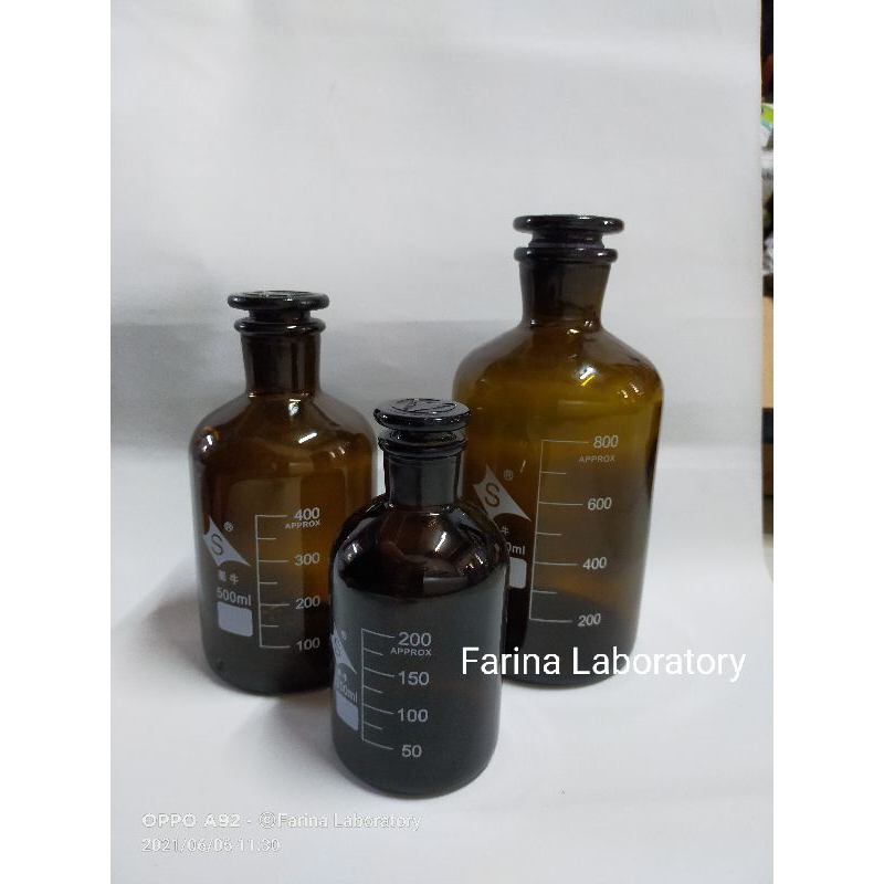 Jual Botol Reagen-Reagent Bottle-Botol Coklat 1000ml RRC (mulut kecil(l ...