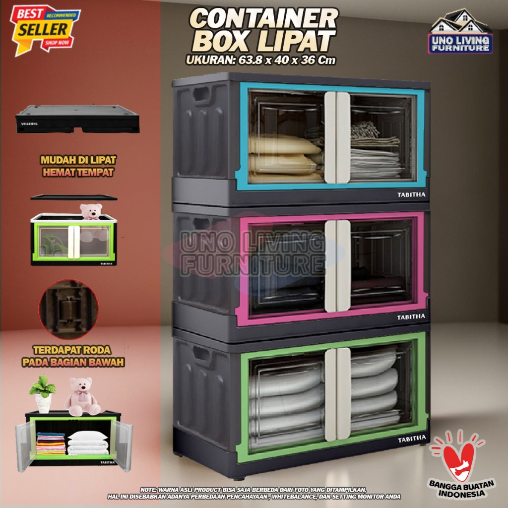 Jual CONTAINER BOX LIPAT LEMARI LIPAT PLASTIK TABITHA JUMBO CONTAINER ...