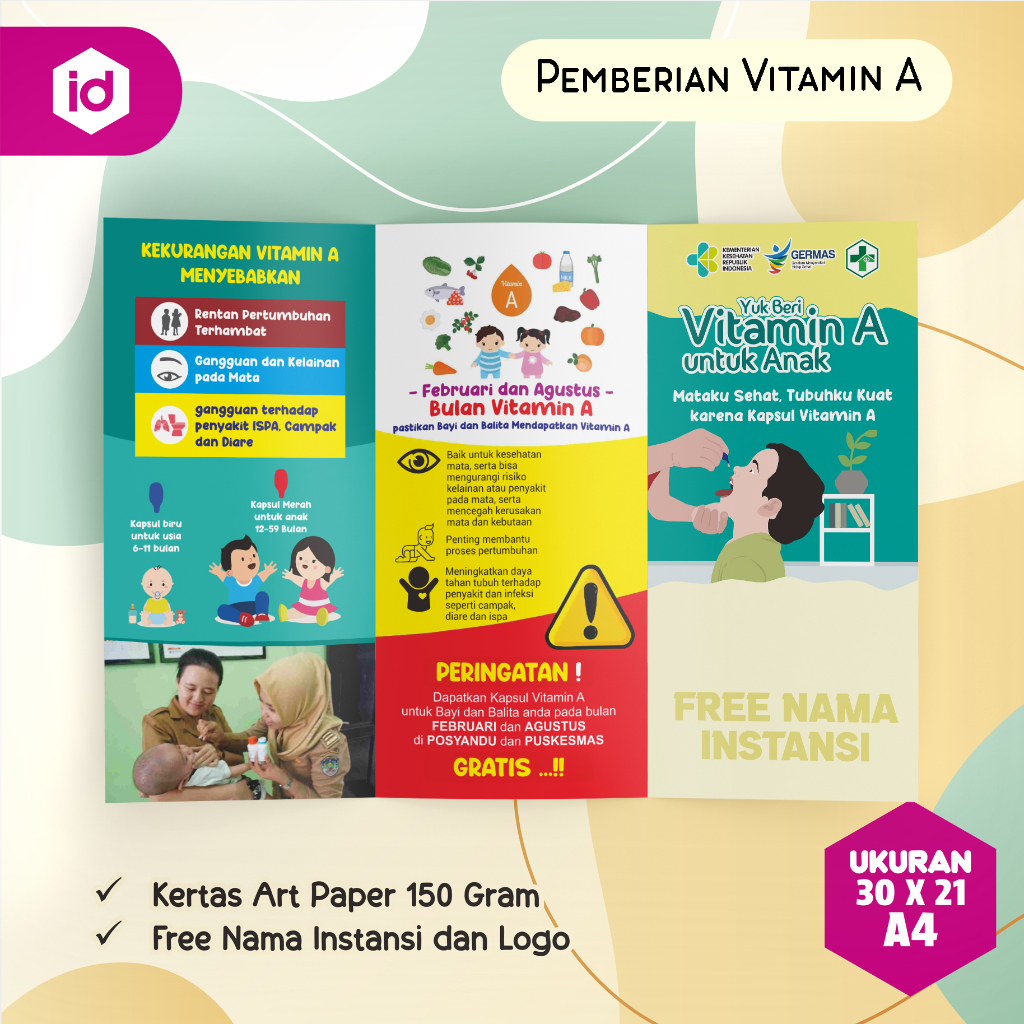 Jual BROSUR LEAFLET KESEHATAN PEMBERIAN VITAMIN A UNTUK PROMOSI ...