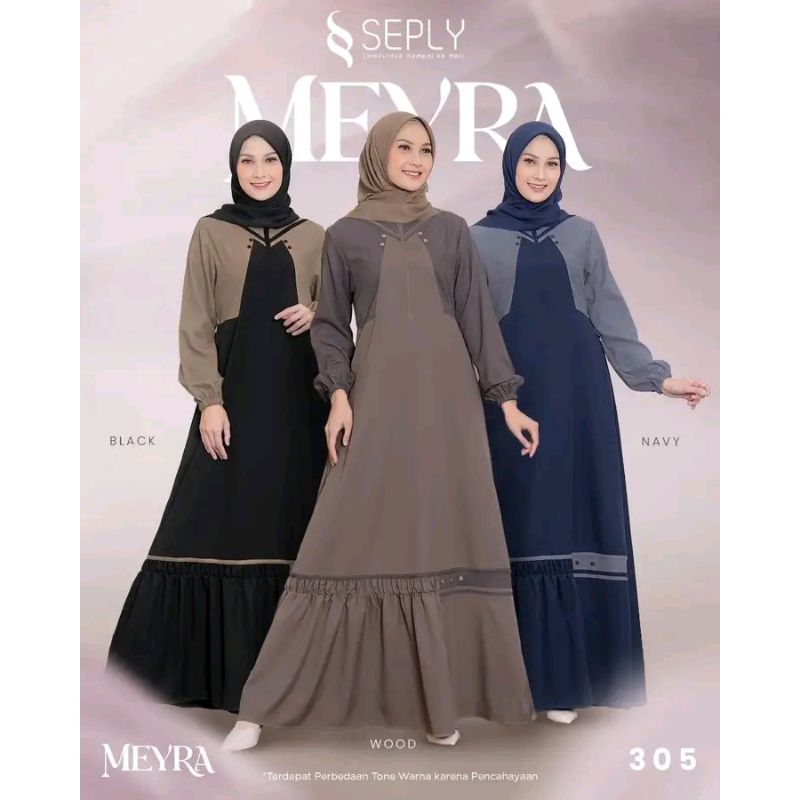 Jual Seply Meyra 305 Gamis Dewasa Simpel Kekinian Saku Sisi | Shopee ...