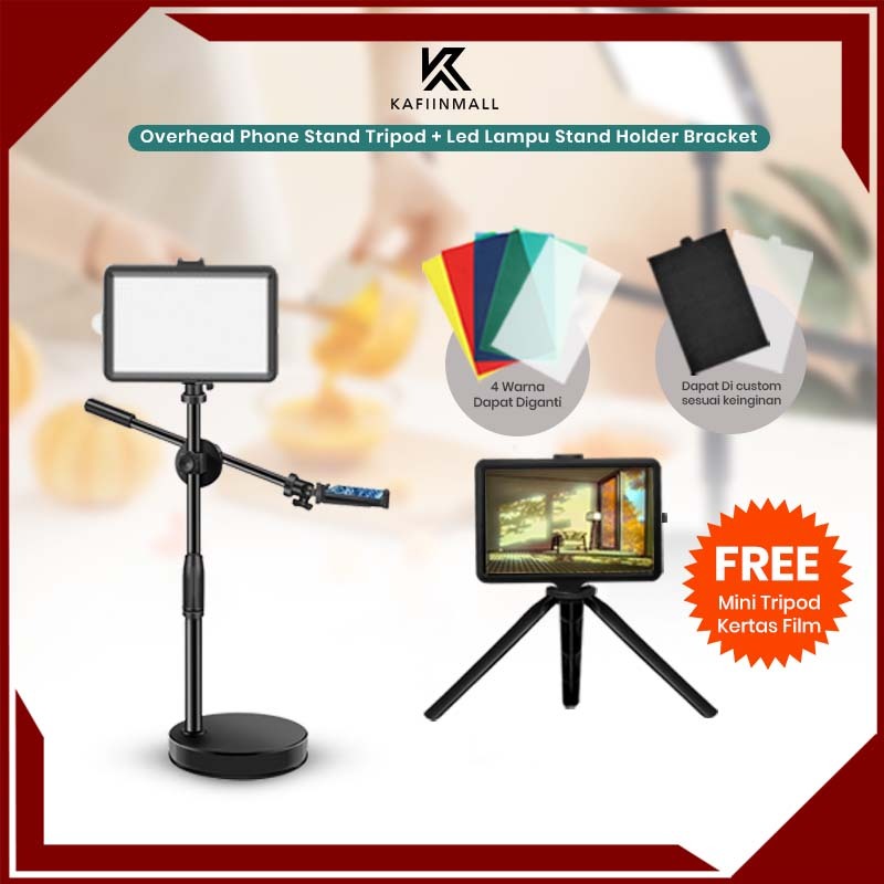 Jual Overhead Phone Stand + Led Lampu Stand Holder Phone Holder Bracket ...