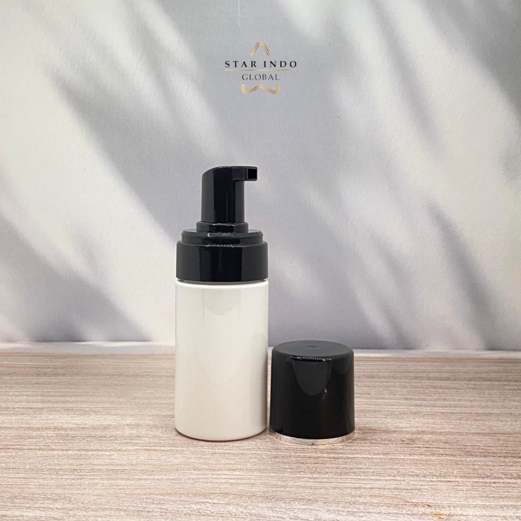 Jual Botol Foam 100 ml / Botol Foamer 100 ml - BOTOL PUTIH HEAD HITAM | Shopee Indonesia