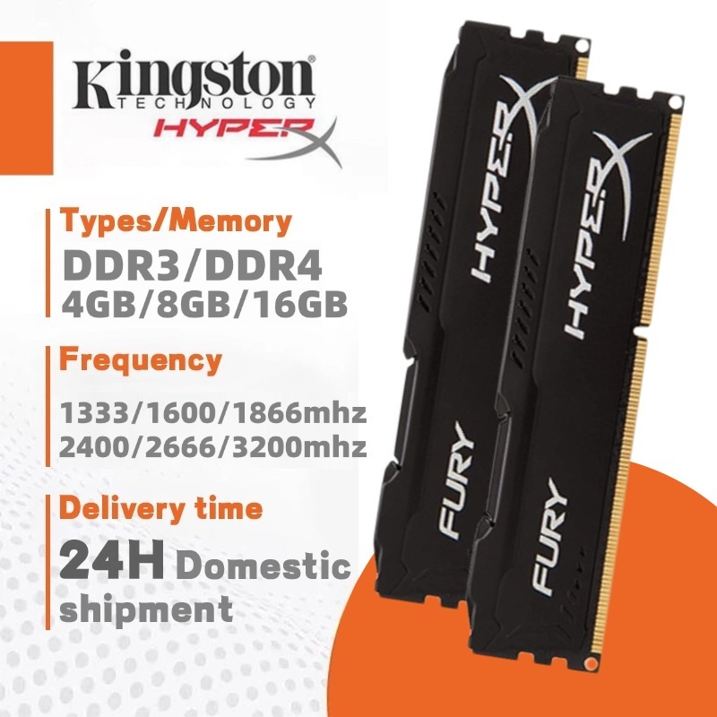 Jual [3 tahun garansi] RAM Kingston Hyper X Fury gaming longdimm DDR3 8GB PC12800 DDR4 8GB ...