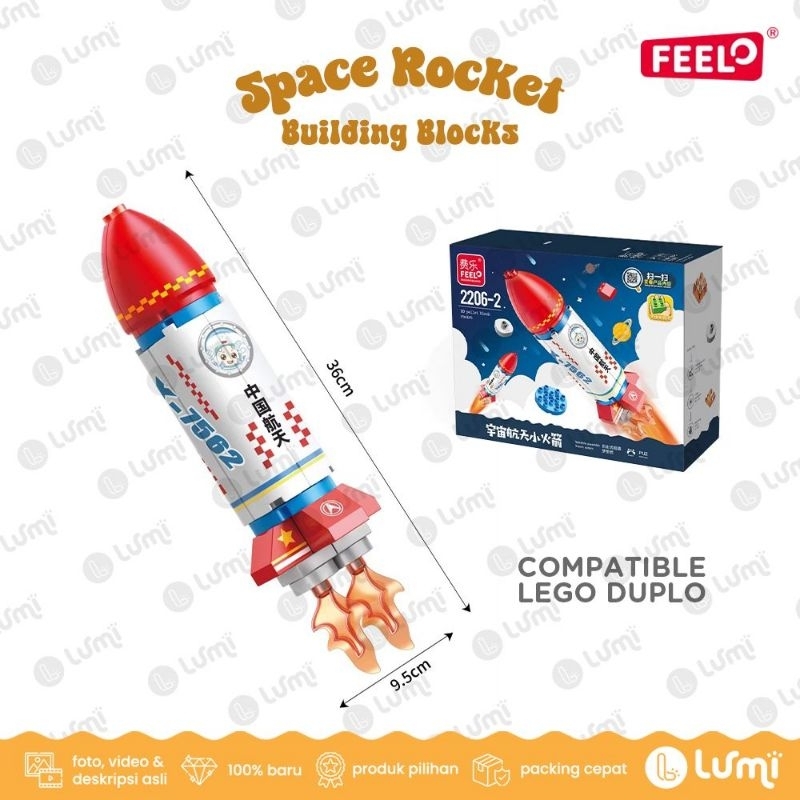 Jual FEELO Brick Space Rocket Mainan Balok Duplo Bangunan Luar Angkasa ...