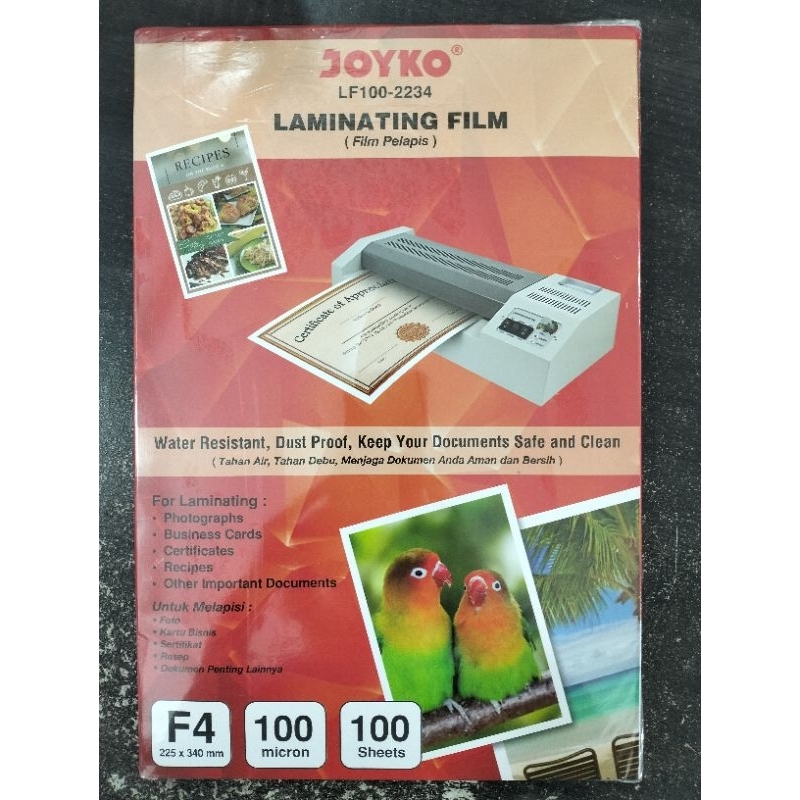 Jual Laminating Film Folio 100 micron merk Joyko | Shopee Indonesia
