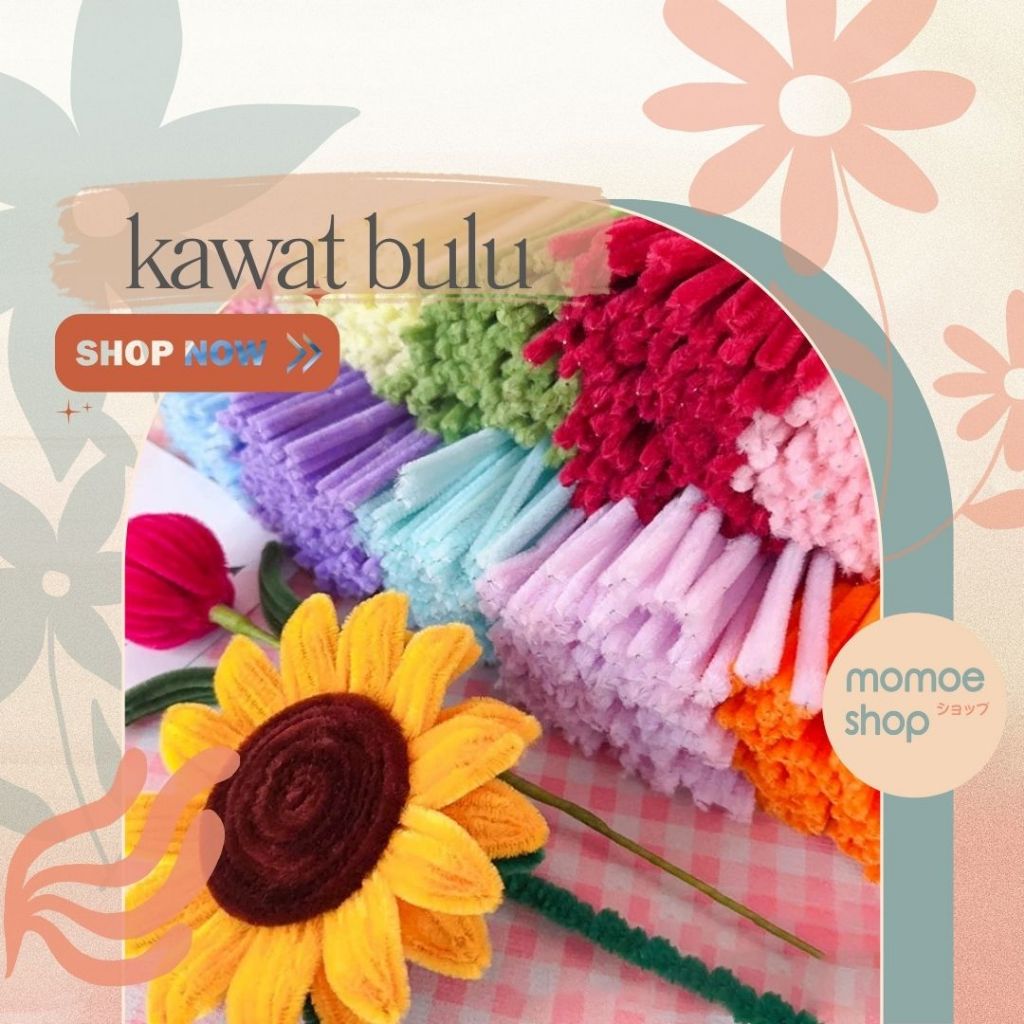 Jual Kawat Bulu Mercy Bunga Pipe Cleaner Mainan Edukasi Sensory Meronce ...