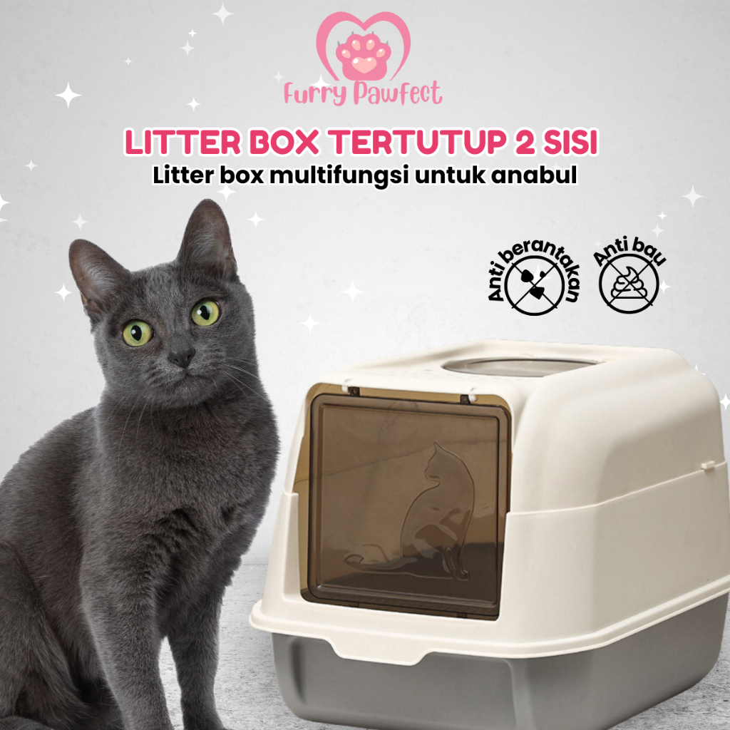 Jual Litter Box Tertutup Dengan 2 Sisi Pintu - Bak Pasir Kucing Free ...