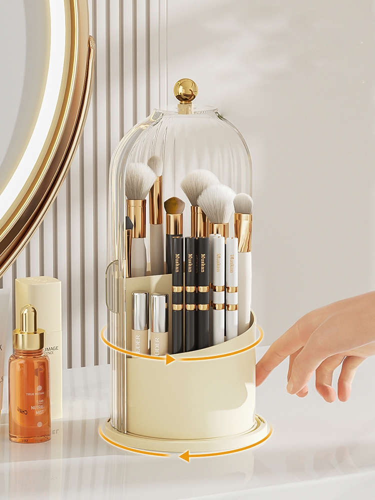 Jual J9227 Brush Makeup Storage Rotate Akrilik Estetik l Bunny Tempat Kuas Rias Putar Kosmetik ...