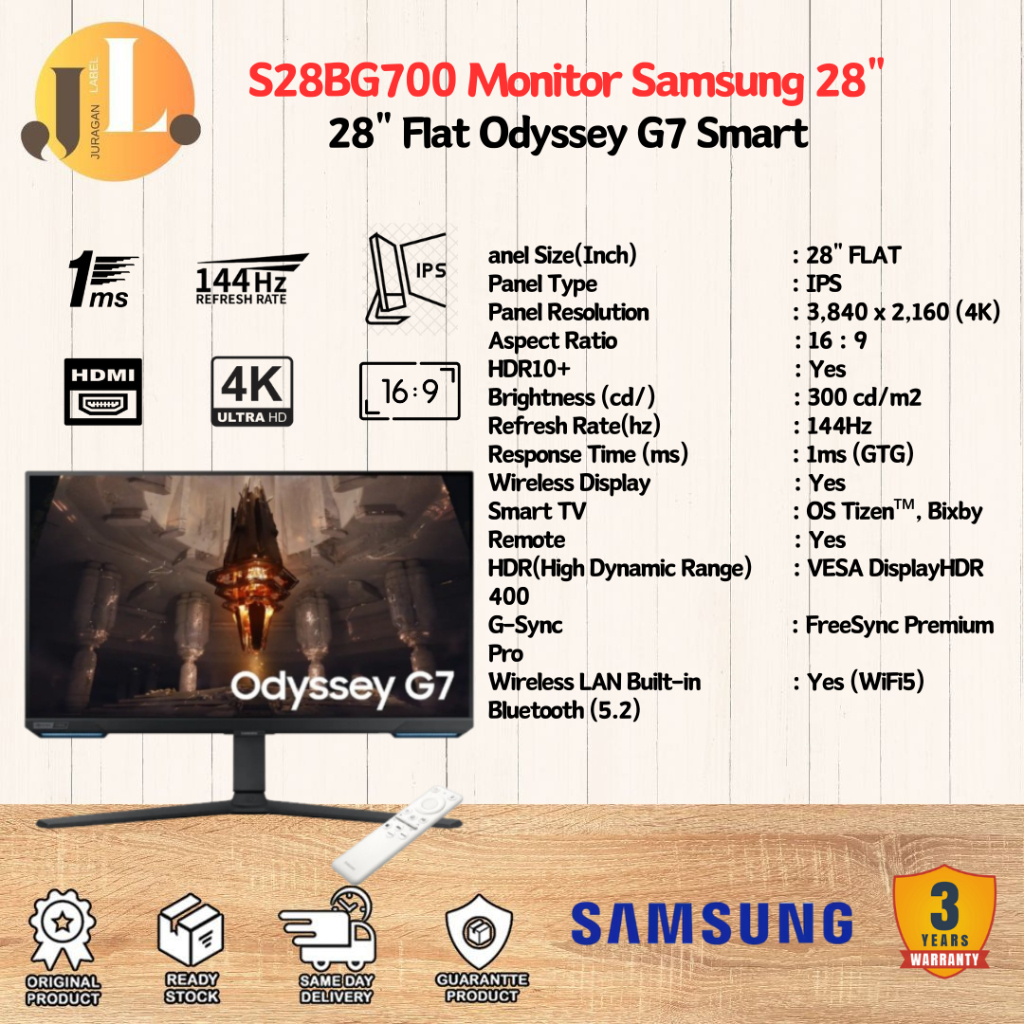 Jual Smart Monitor SAMSUNG 28" Inch Odyssey G7 S28BG700 UHD HDMI IPS ...