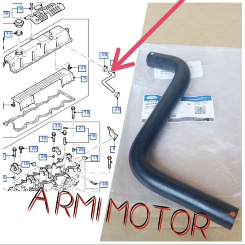 Jual Selang Intake Ford Ranger Everest 2.5 cc TDI Genuine Ford Hose ...
