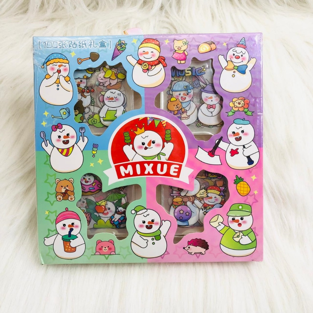 Jual Stiker Lucu 2D Motif Kartun Mixue Mix Isi 100Pcs Anti Air Tempelan ...