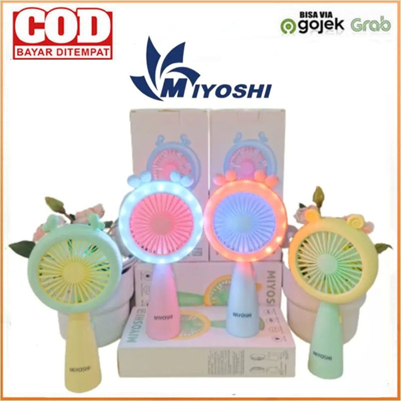 Jual Kipas Angin Tangan Portable Charge Mini Kipas Lampu MIYOSHI ...