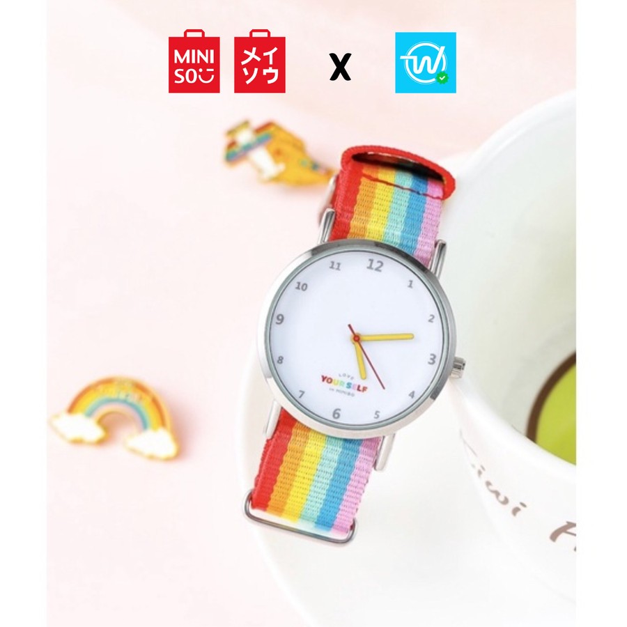 Jual Miniso Coloradio Nylon Strap Watch for Adult /Jam Tangan Tali ...