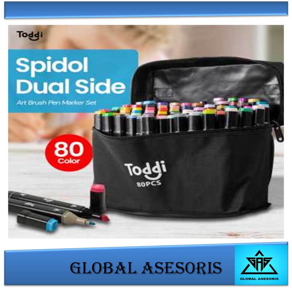 Jual Spidol Dual Side Fine Art Marker 60 80 Color - Touch Set Spidol ...
