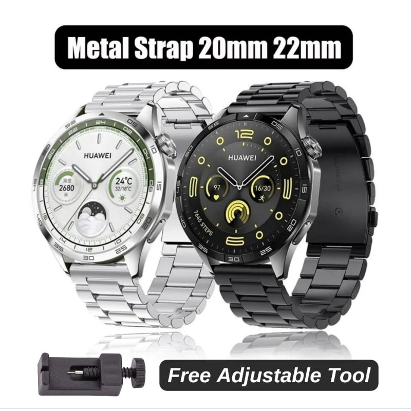 Jual Tali Strap Rantai Stainless Jam Tangan Smartwatch GT 2 3 4 Amazfit ...