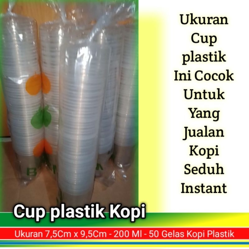 Jual CUP PLASTIK Bening | Cangkir Cup Kopi seduh | Cup Kopi Instant 50 ...