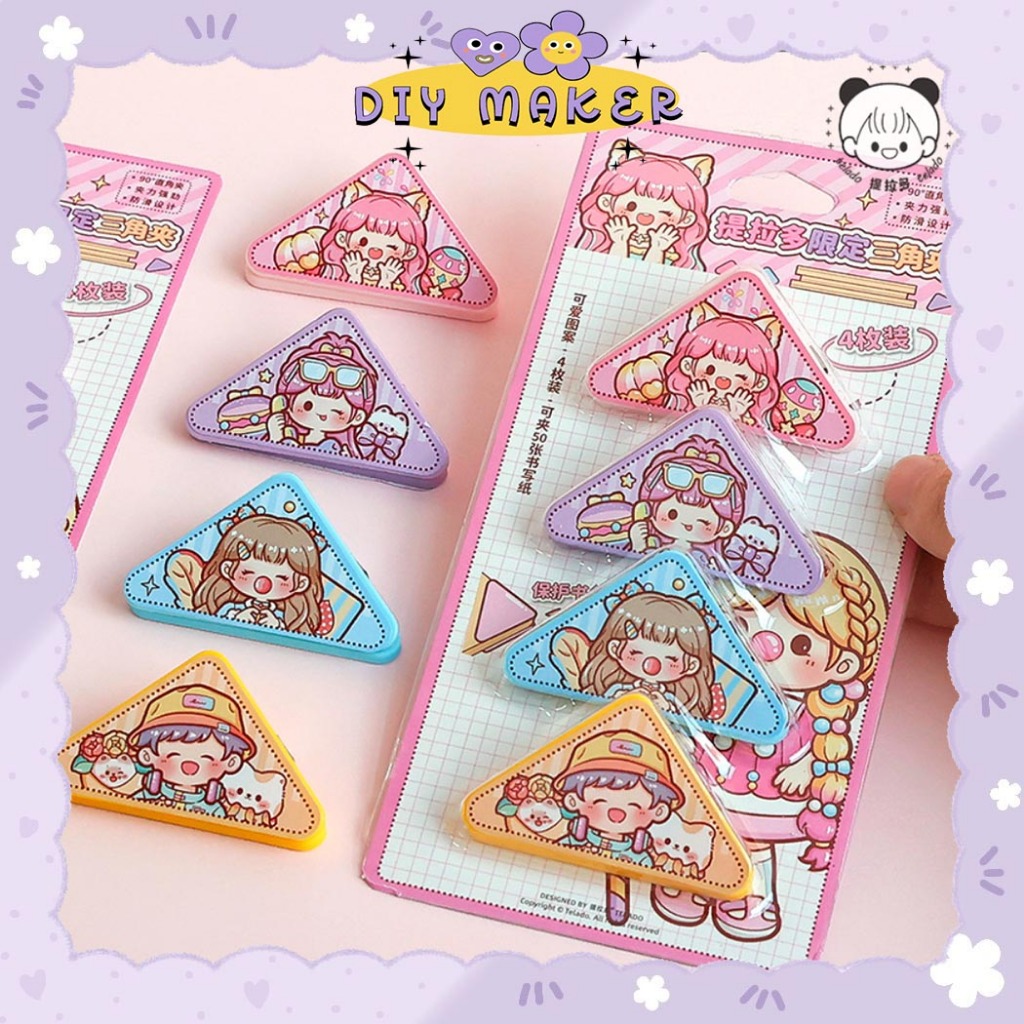 Jual DM Klip Kertas Buku Binder Segitiga Lucu Edisi Dodogirl Food Klip ...
