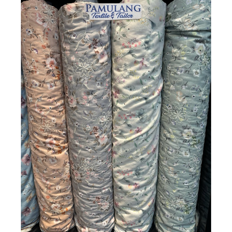 Jual Kain Katun New Embroidery Motif2 || Harga Per Setengah Meter (50 ...
