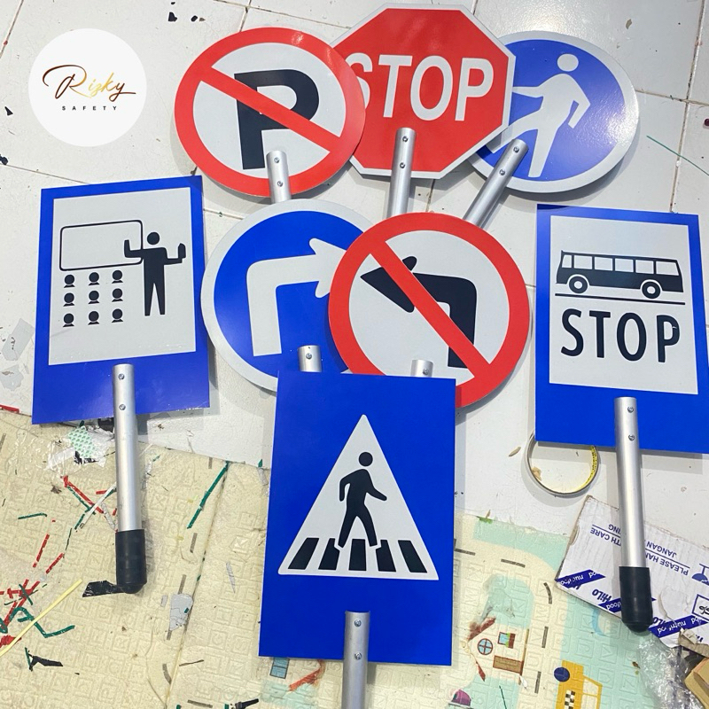 Jual rambu rambu lalulintas menggunakan gagang pegangan | Shopee Indonesia