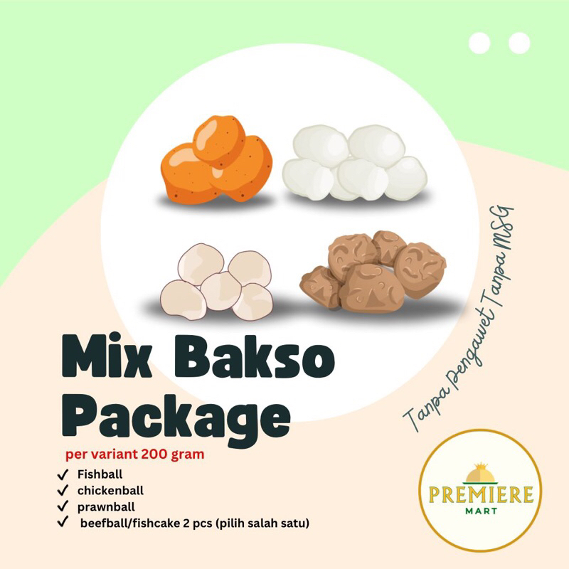 Jual PREMIEREMART -Paket Mix bakso platter (bakso udang, ayam , ikan ...
