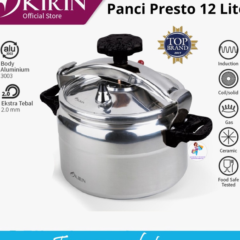 Jual Cepat PANCI PRESTO KIRINPREASSURE COOKER Model Ukuran 4 liter 12 liter | Shopee Indonesia