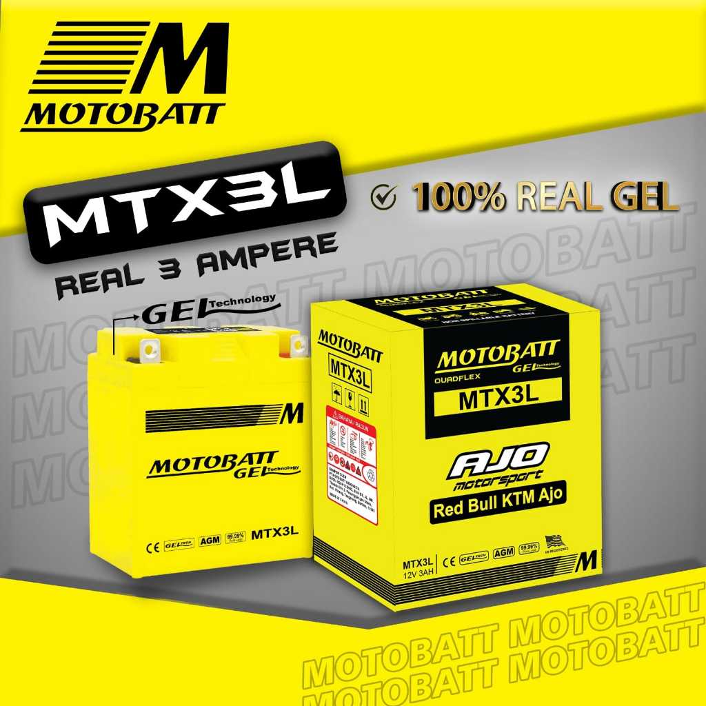Jual AKI MOTOR HONDA WIN MOTOBATT MTX3L- 12V3AH ORIGINAL | Shopee Indonesia