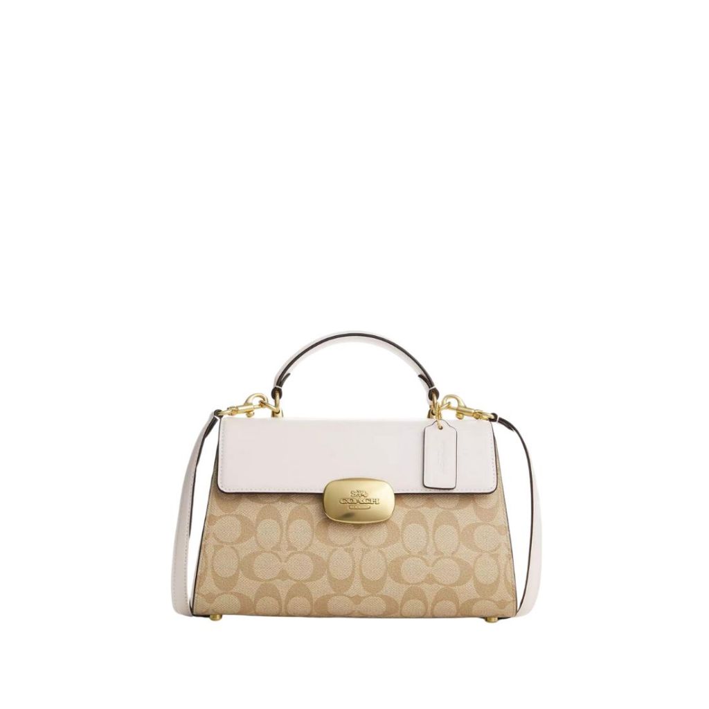 Jual COACH Eliza Top Handle In Signature Canvas Light Khaki Chalk ...