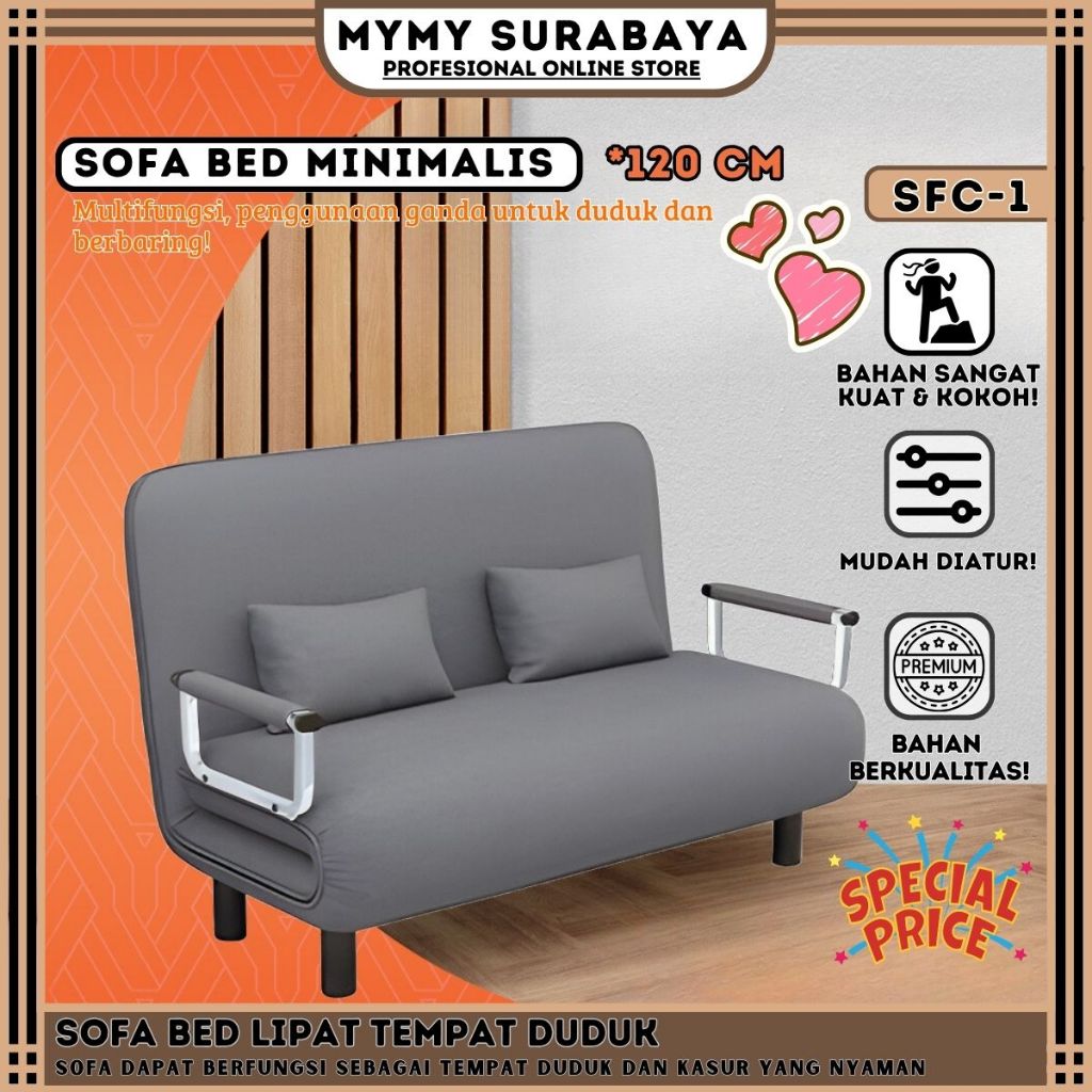 Jual MYMY.SURABAYA Sofa Bed Lipat 120CM Minimalis Sofa Lipat Tidur Sofa ...