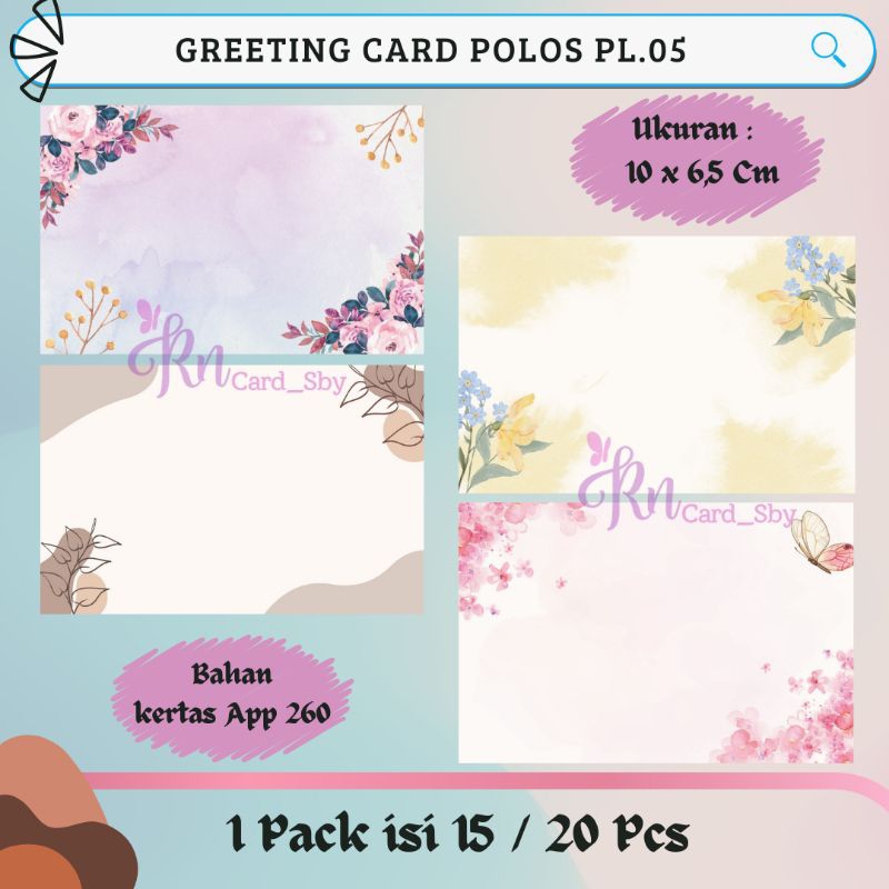Jual (15/20 Pcs) GREETING CARD POLOS || KARTU UCAPAN POLOS || GIFT CARD ...