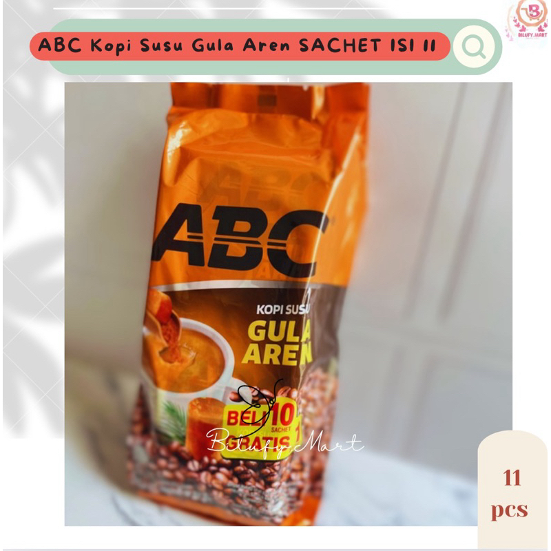 Jual •BILUFY• KOPI SUSU ABC GULA AREN PACK 27g ISI 11 | Free Packing ...
