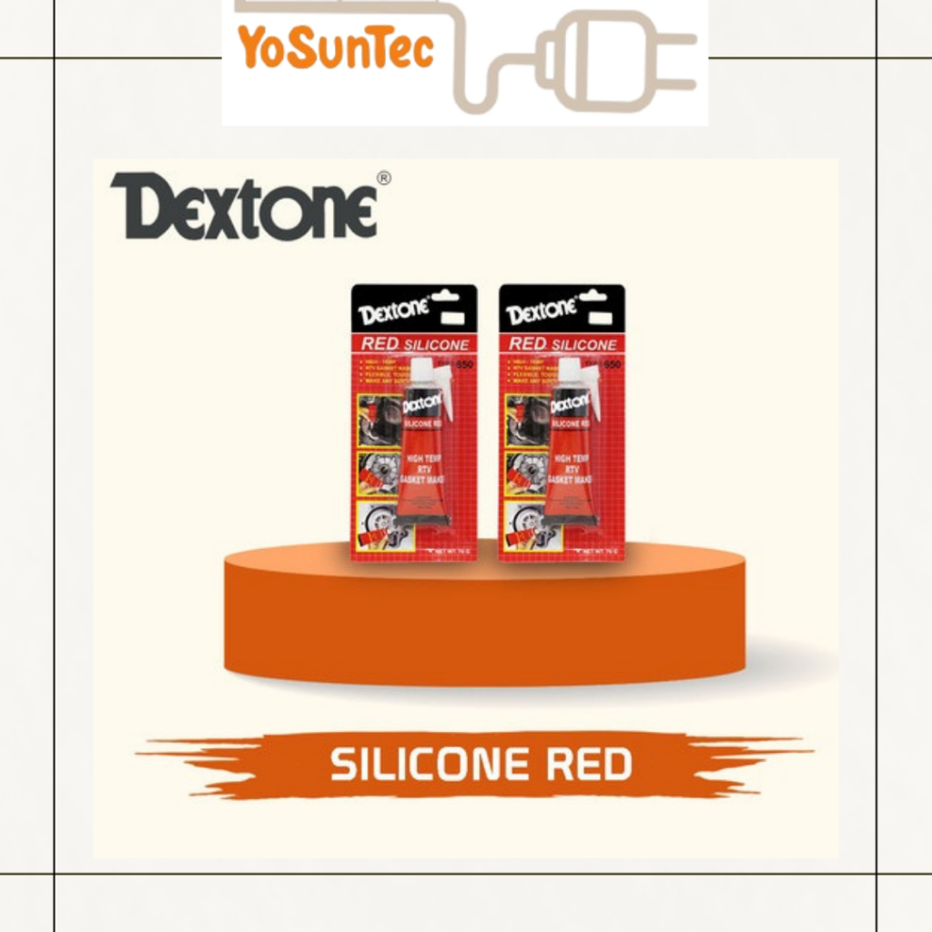 Jual Dextone High Temp Red Silicone Sealant / Lem Silikon Merah Suhu ...