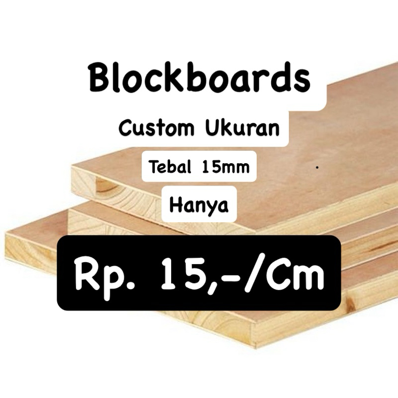 Jual Blockboards Custom Tebal 15mm Blockboard Halus Meranti | Shopee Indonesia