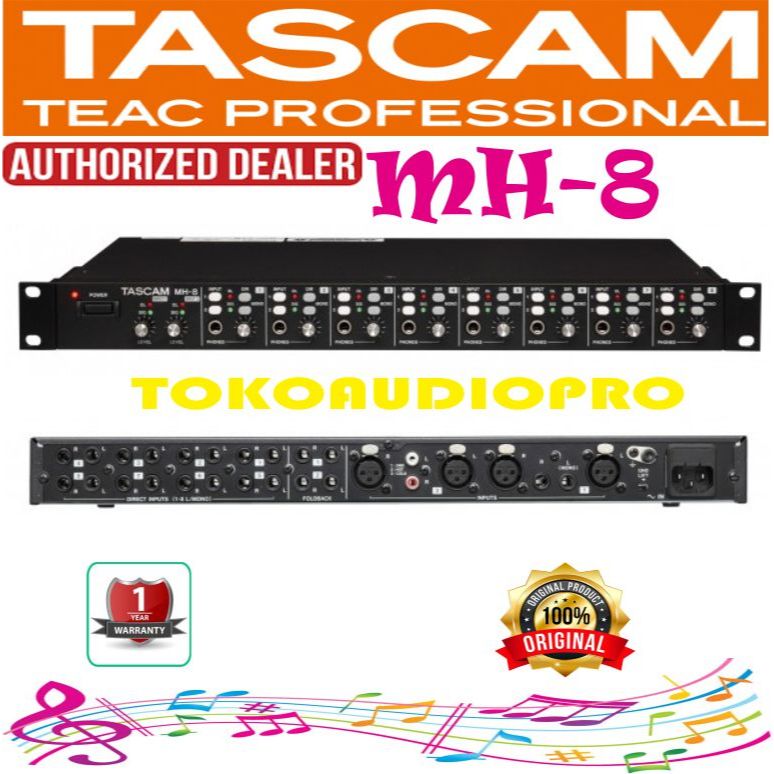 Jual Tascam MH8 8-channel Headphone Amplifier Headphone Tascam MH-8 ...