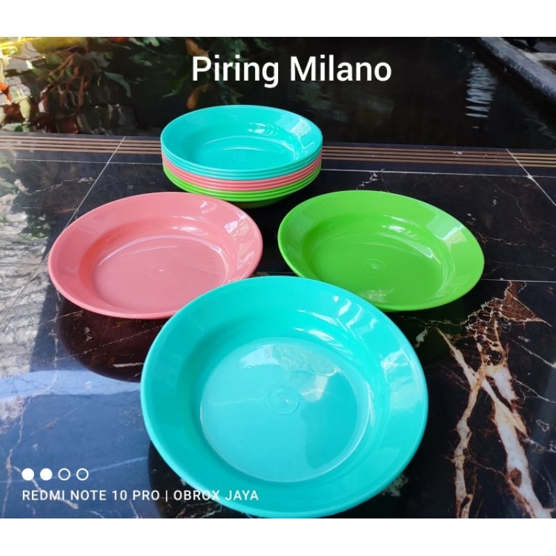 Jual Piring Milano/Piring Makan Plastik/Piring Makan Warna/Piring Makan ...