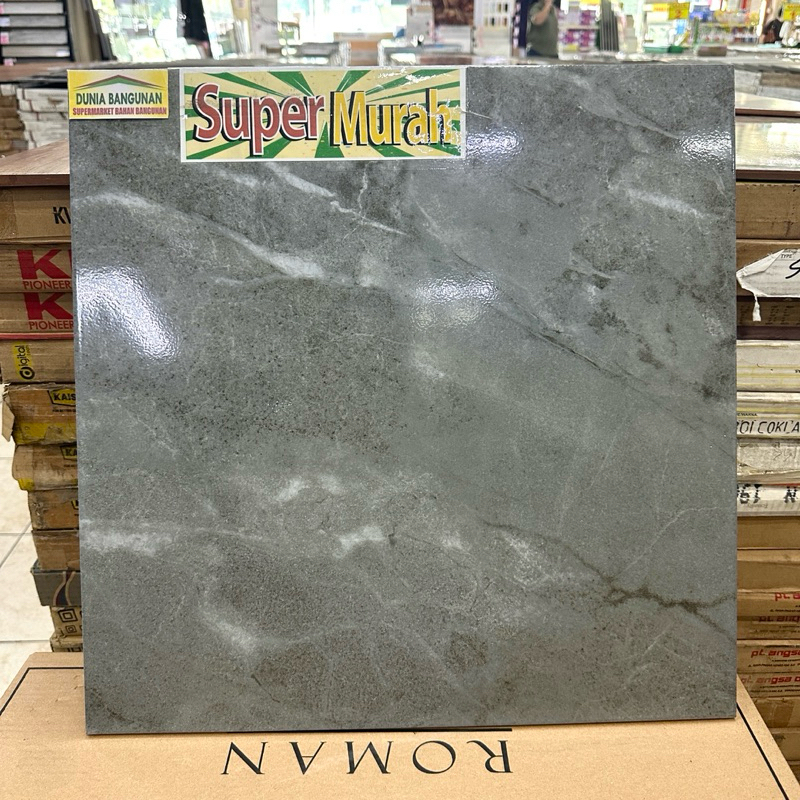 Jual Keramik 50x50 Lantai KIA Stark Grey Keramik Glossy / Keramik ...