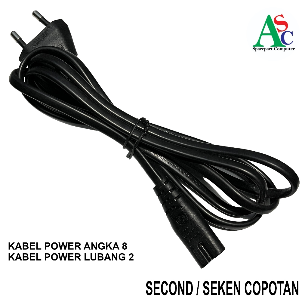 Jual Kabel Power Angka 8 Kabel Power Lubang 2 Kabel Power Adaptor | Shopee Indonesia