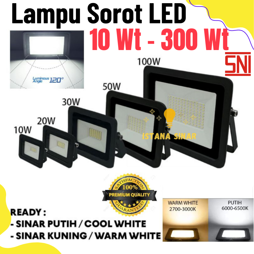 Jual Lampu Sorot LED 10W / 20W / 30W / 50W / 100W / 200w / 300w Water ...