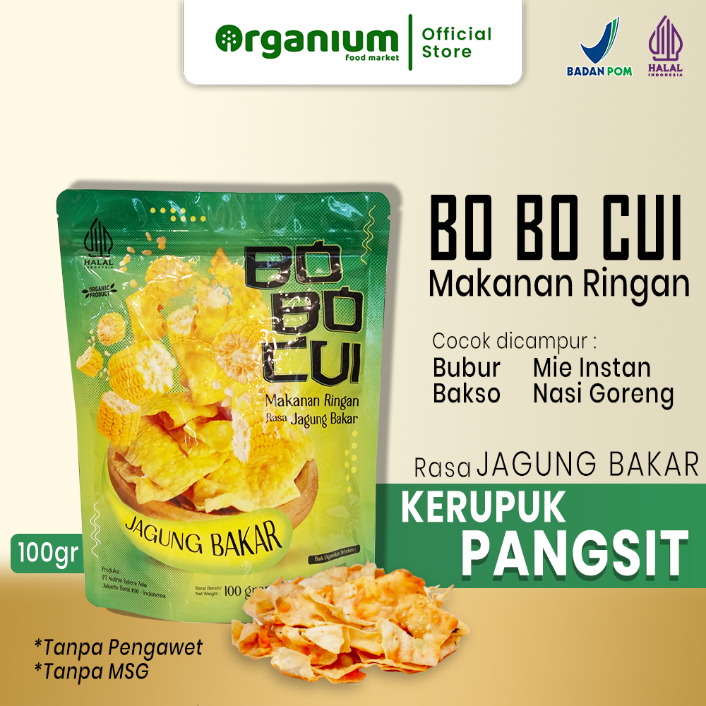 Jual Bo Bo Cui Crackers ORGANIUM Cemilan Kerupuk Pangsit Jagung Bakar ...
